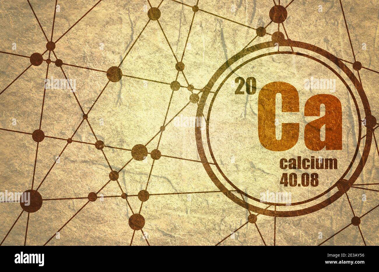 Calcio elemento chimico. Segno con numero atomico e peso atomico ...