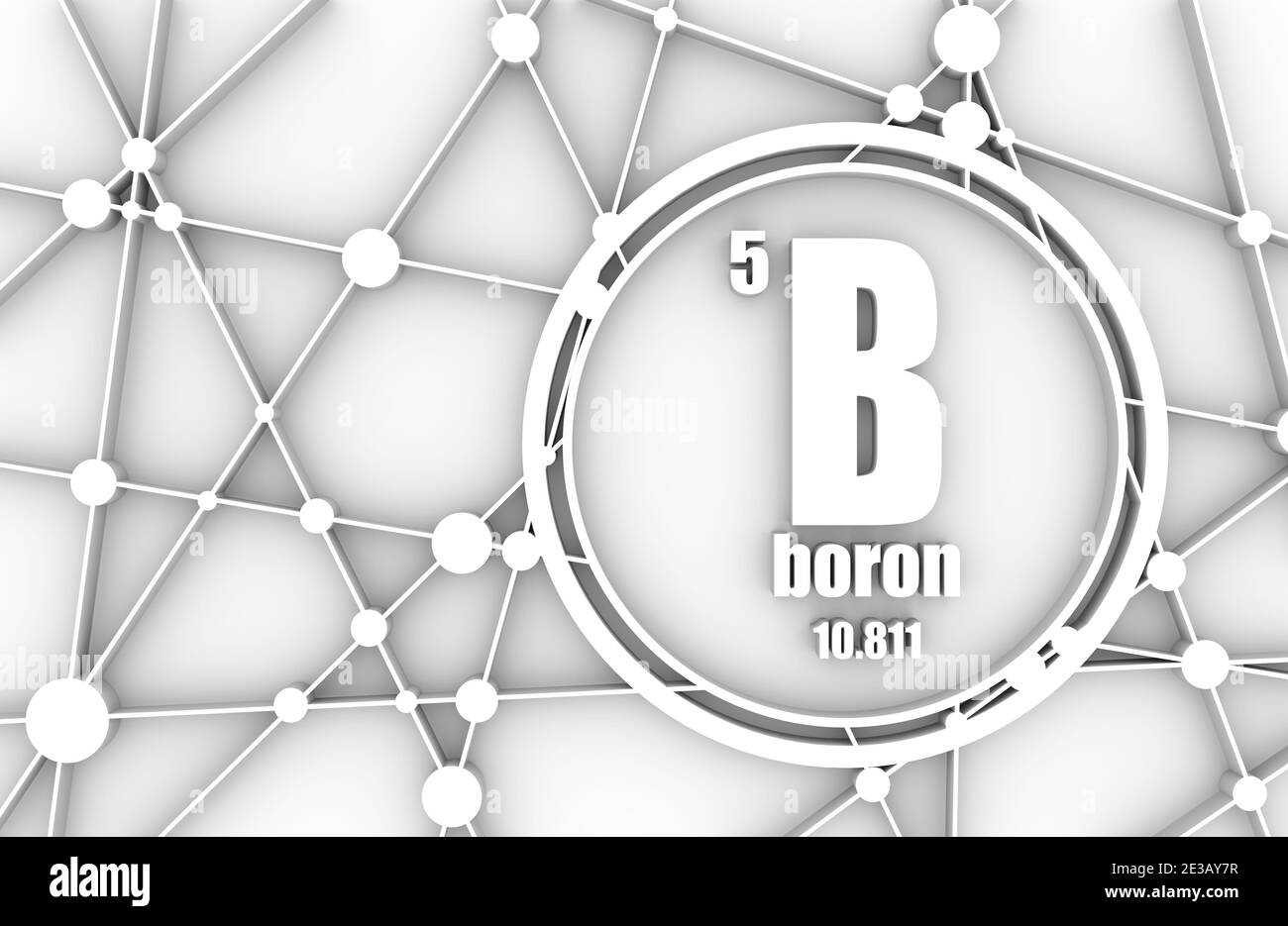 Il boro elemento chimico. Segno con numero atomico e peso atomico ...