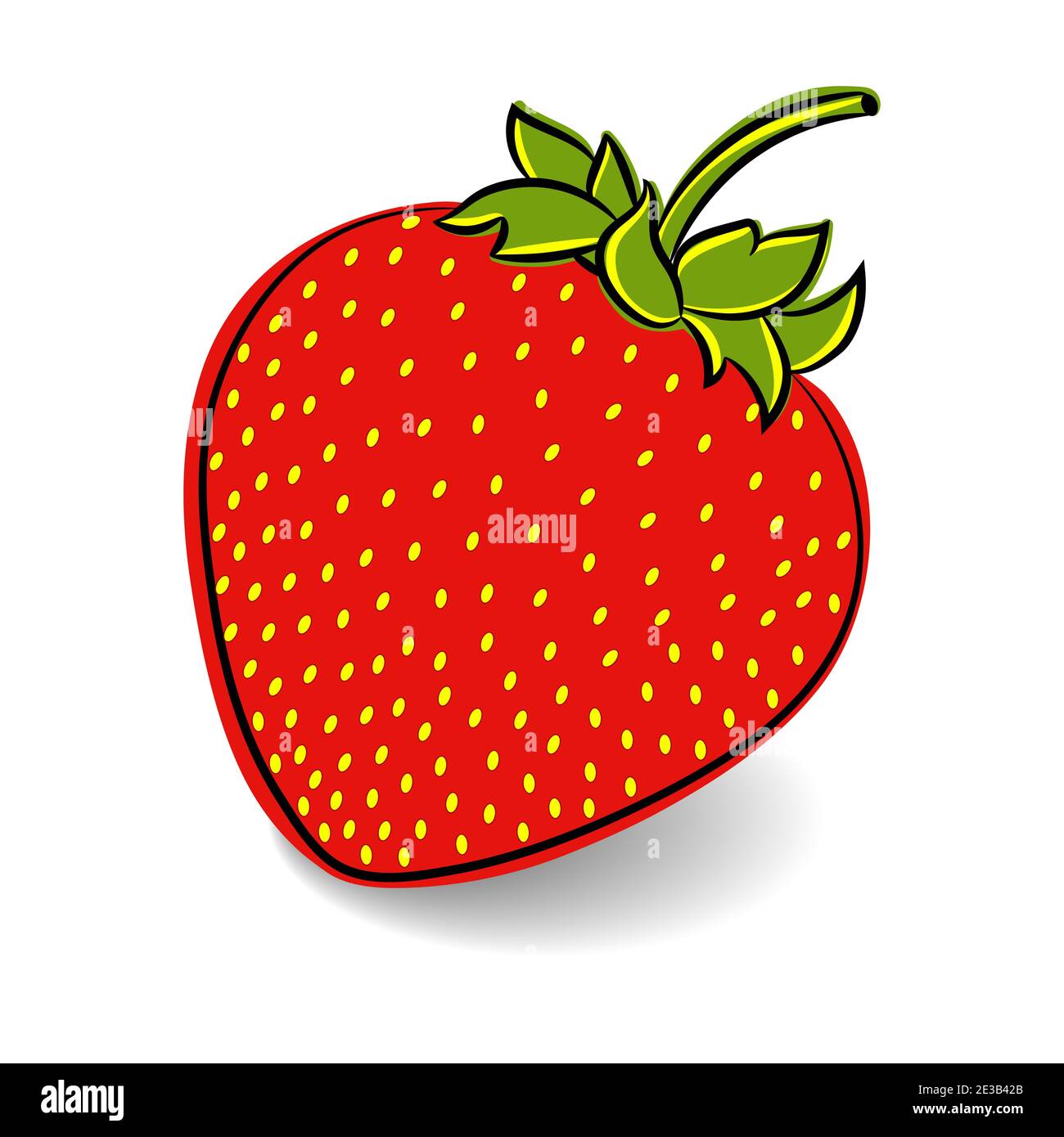 Bambini doodle disegno di fragola isolato su sfondo bianco. Schizzo di ...
