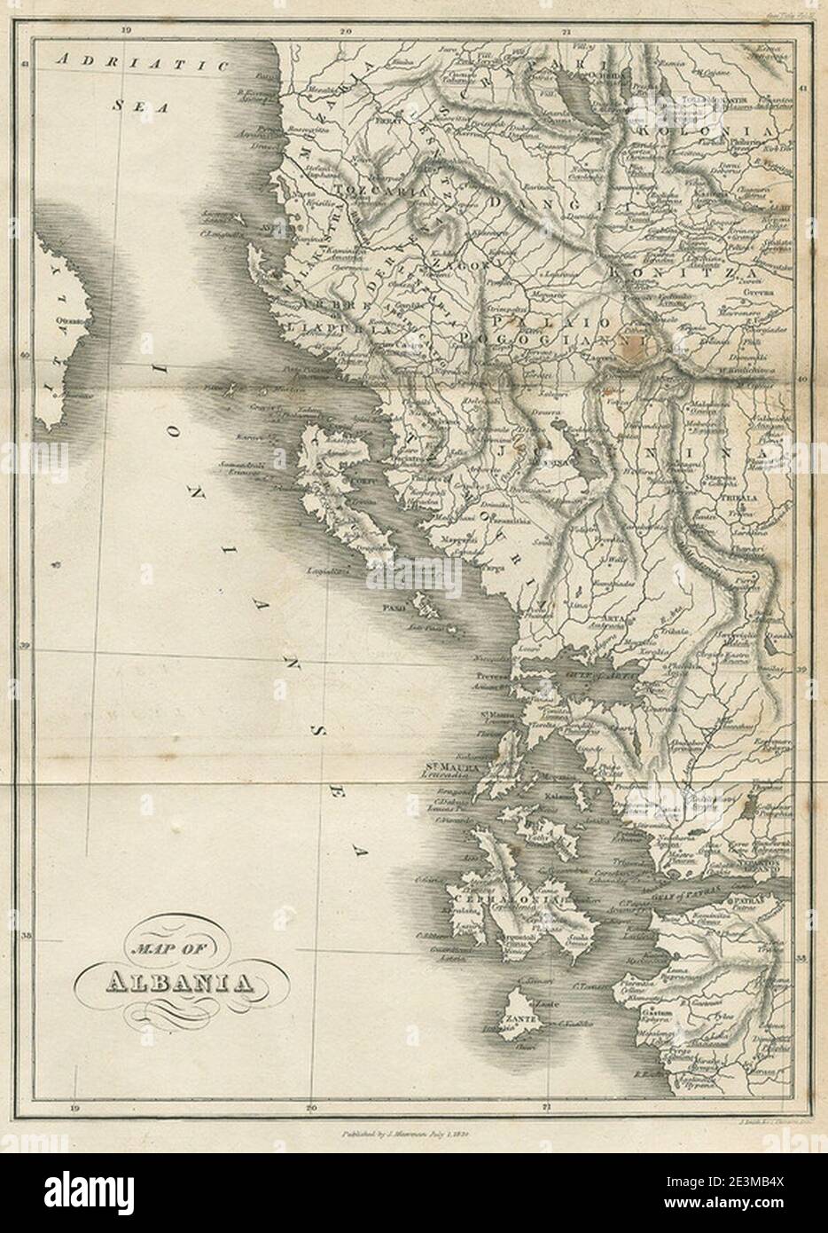 Mappa storica dell'albania immagini e fotografie stock ad alta ...