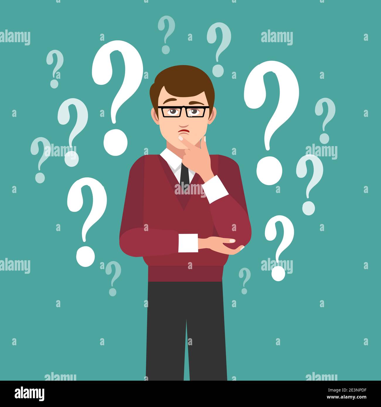 Persona dubbiosa Immagini Vettoriali Stock - Alamy