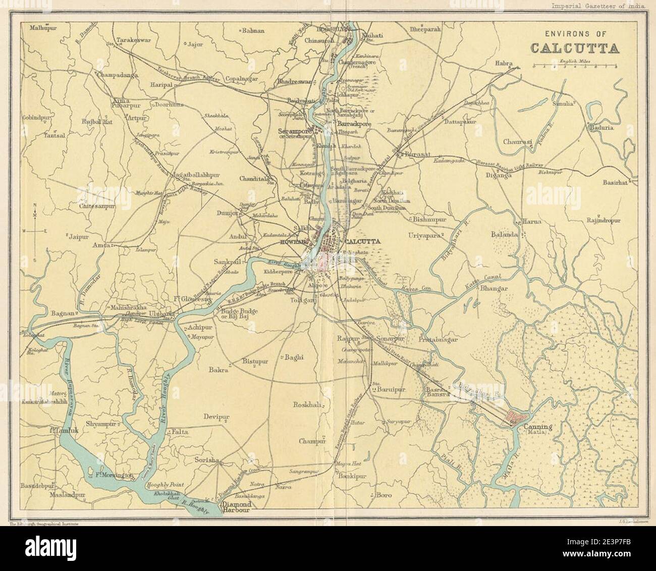 Mappa d'epoca di calcutta immagini e fotografie stock ad alta ...