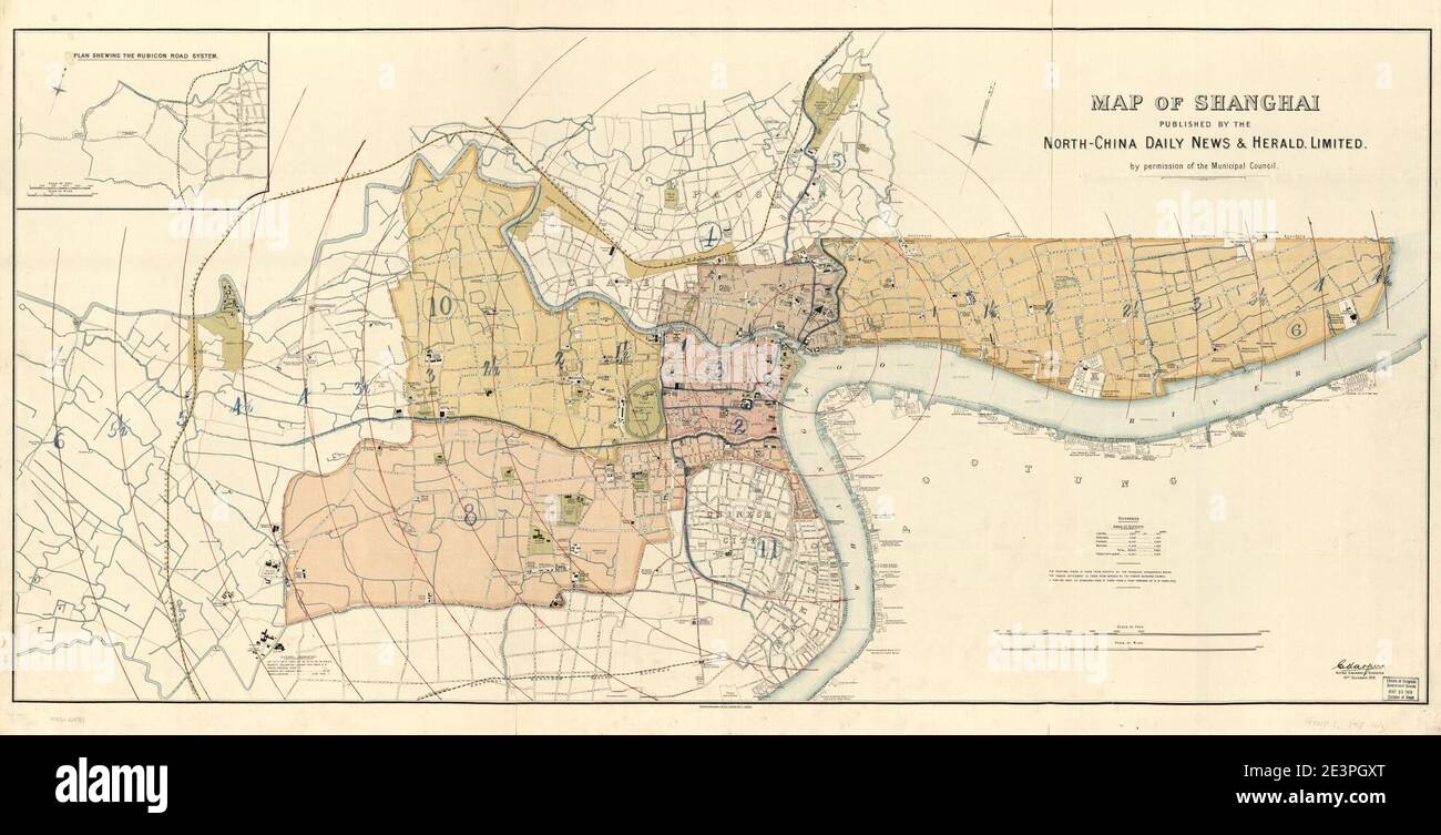 Mappa d'epoca di shanghai immagini e fotografie stock ad alta ...