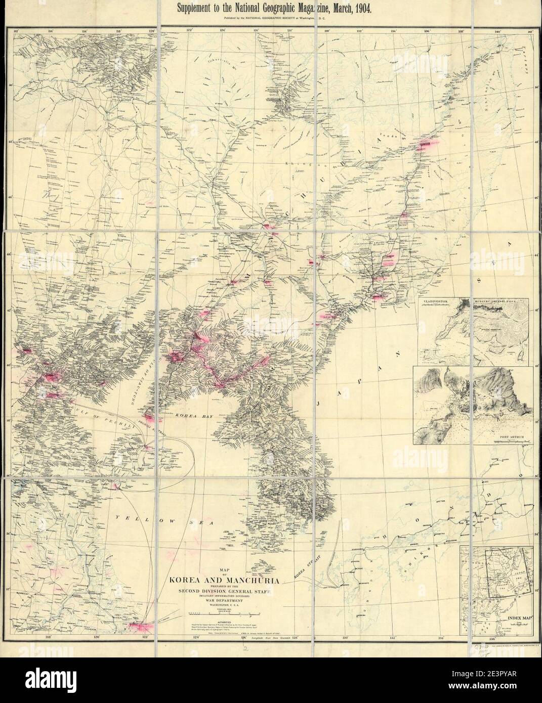 Mappa della Corea e della Manciuria Foto stock - Alamy