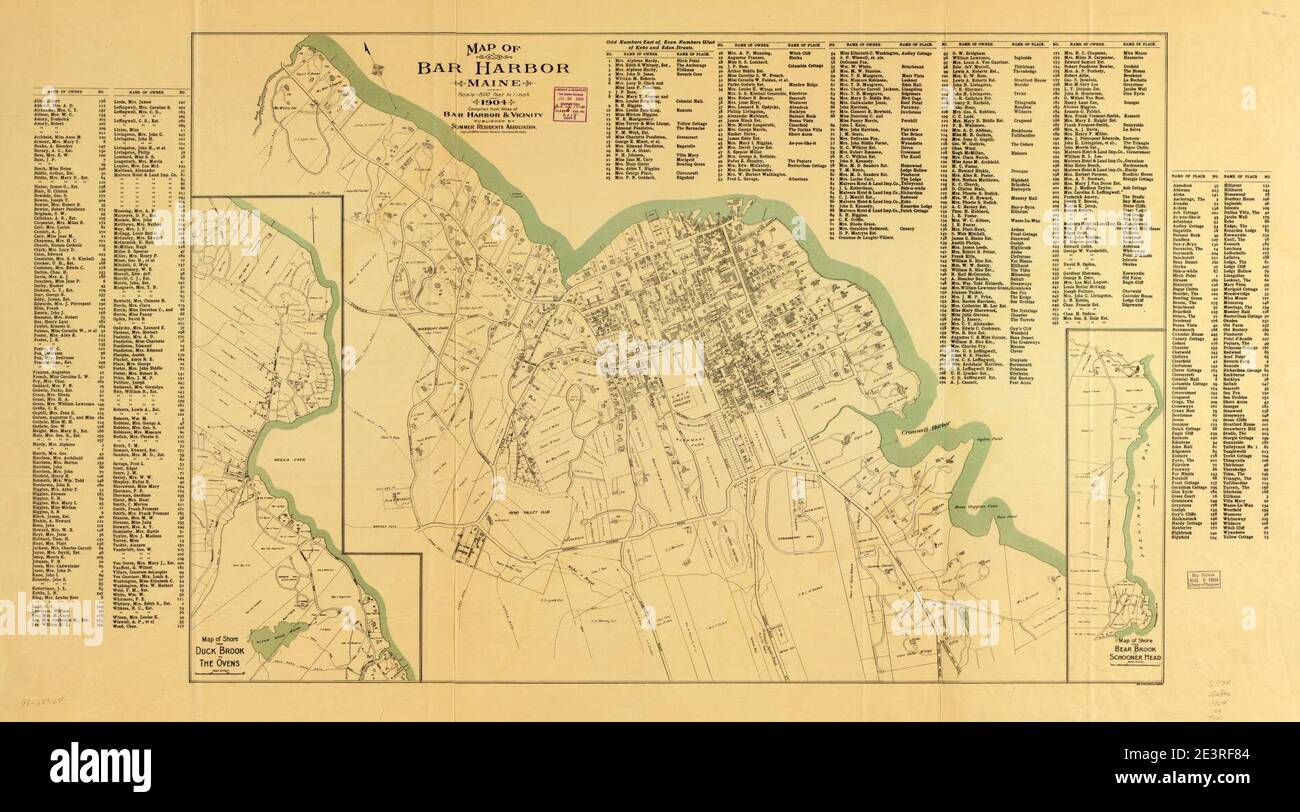 Mappa di bar harbor maine immagini e fotografie stock ad alta ...