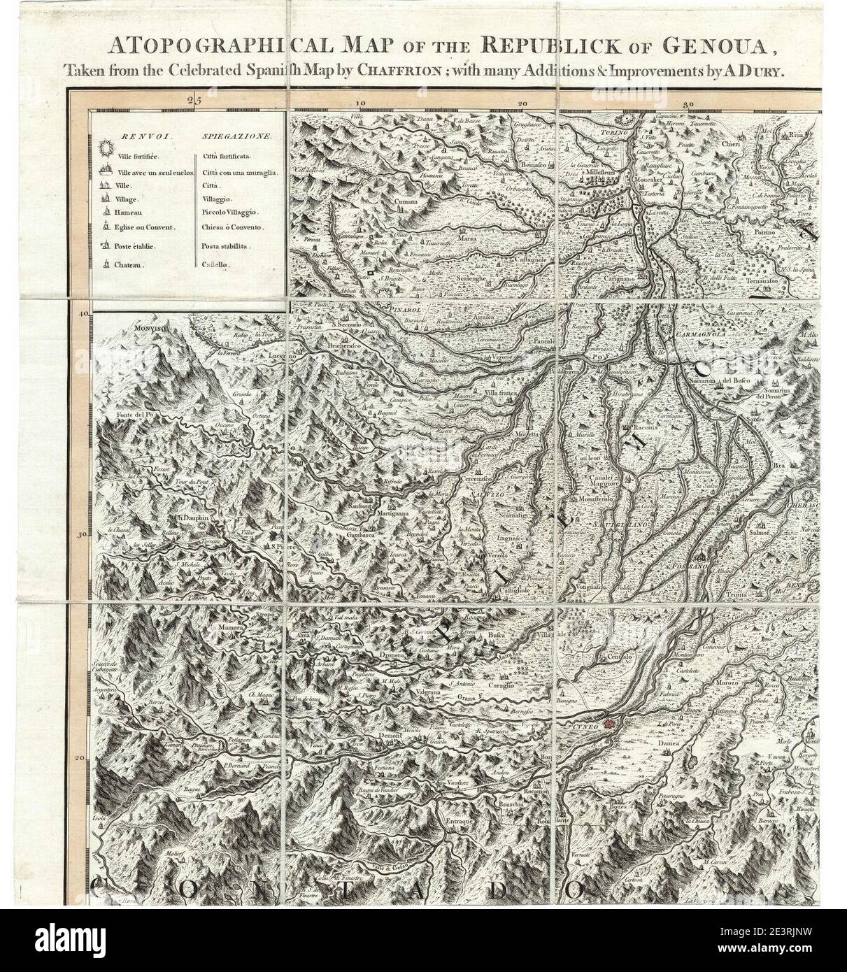 Mappa italia monferrato CG 44 UNA MAPPA TOPOGRAFICA DEL REPUBLICK di ...