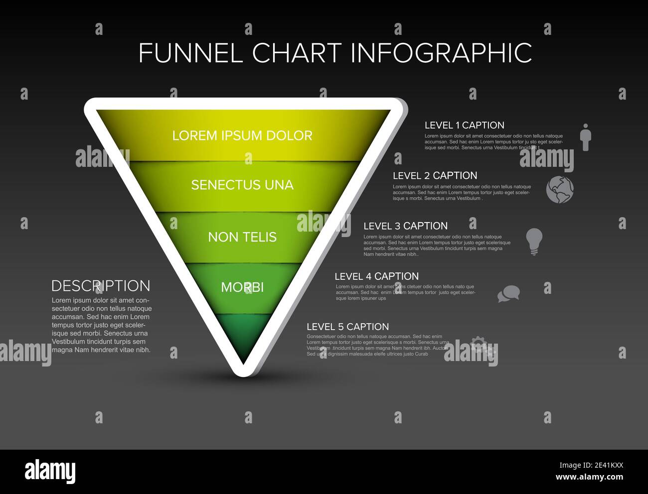 Modello infografico a imbuto a strati - infocchart a piramide inversa ...
