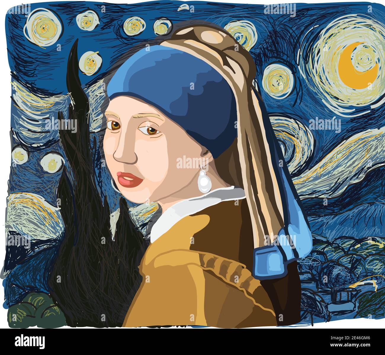 Notte stellata van gogh Immagini Vettoriali Stock - Alamy