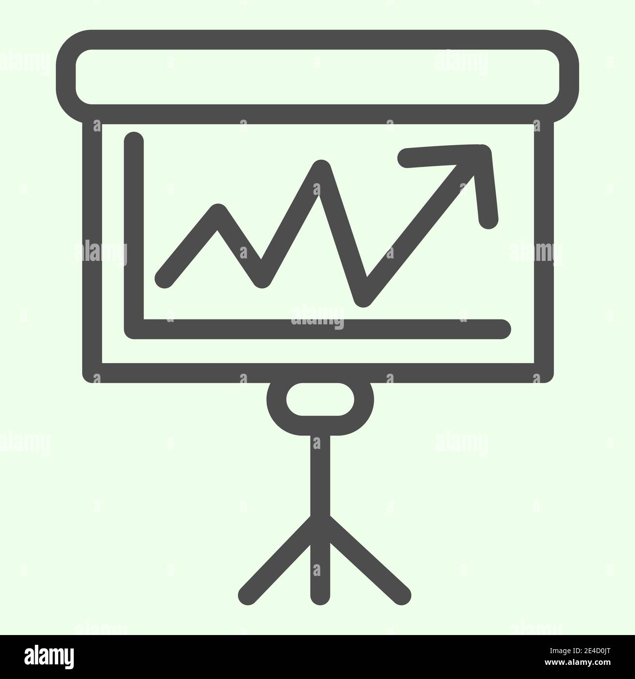 Icona della linea della scheda didattica. Scrivania per presentazioni ...