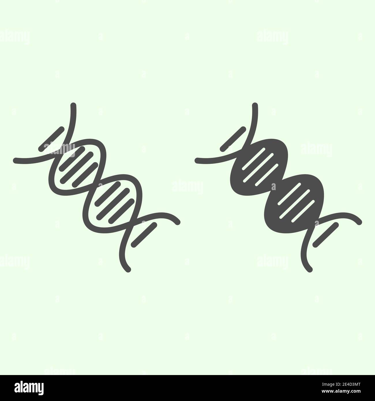 Linea DNA e icona continua. Molecola a catena di acido ...