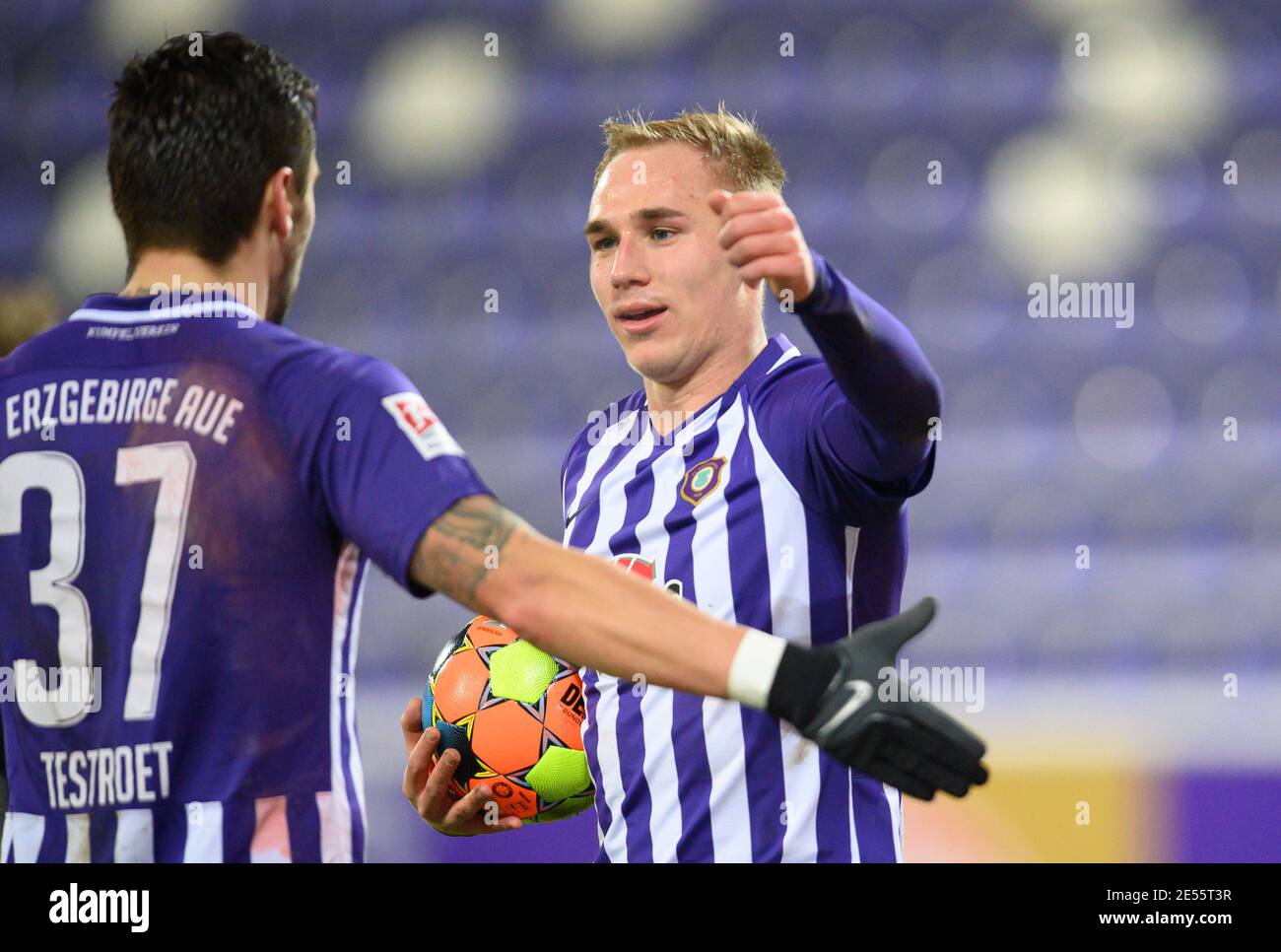 Aue, Germania. 26 gennaio 2021. Calcio: 2. Bundesliga, FC Erzgebirge ...