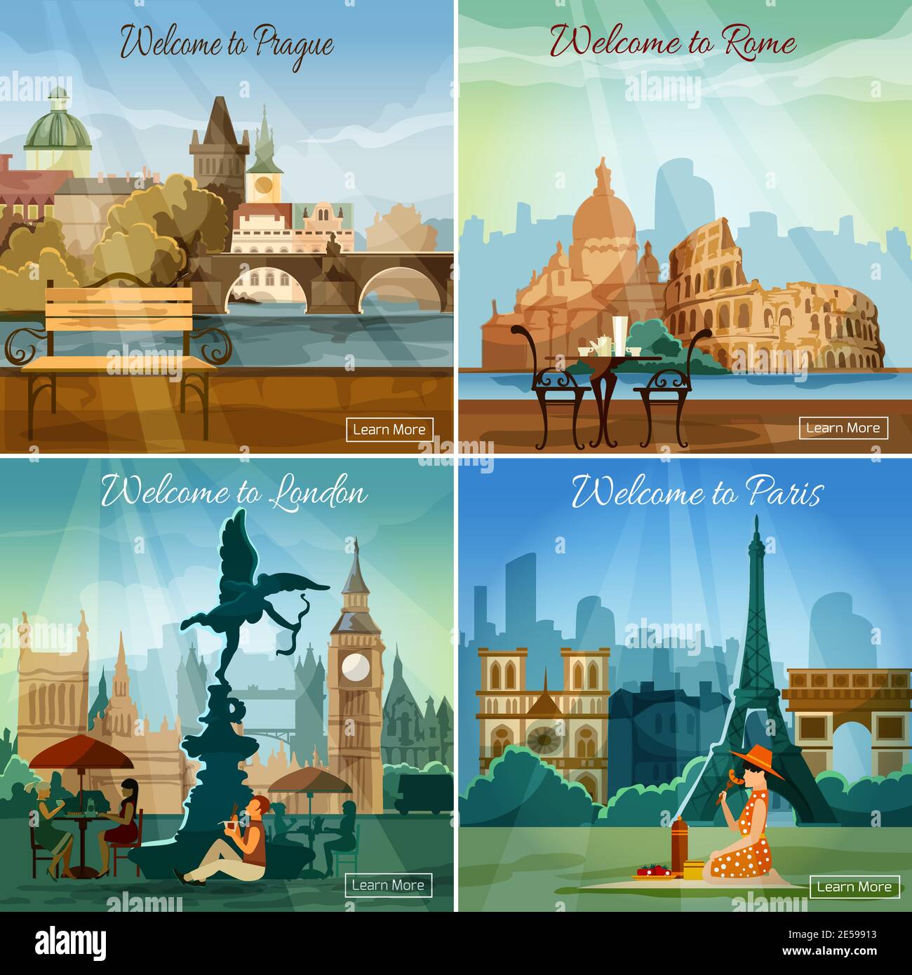 Monumenti storici di praga Immagini Vettoriali Stock - Alamy