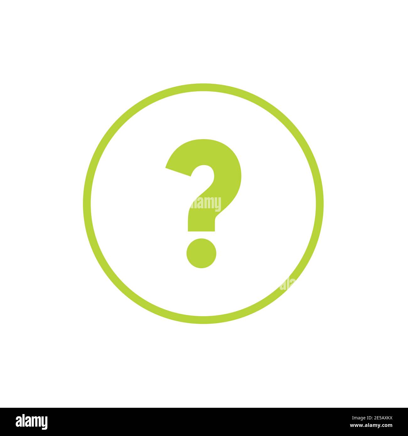 Segno di punto interrogativo verde nell'icona del cerchio verde ...