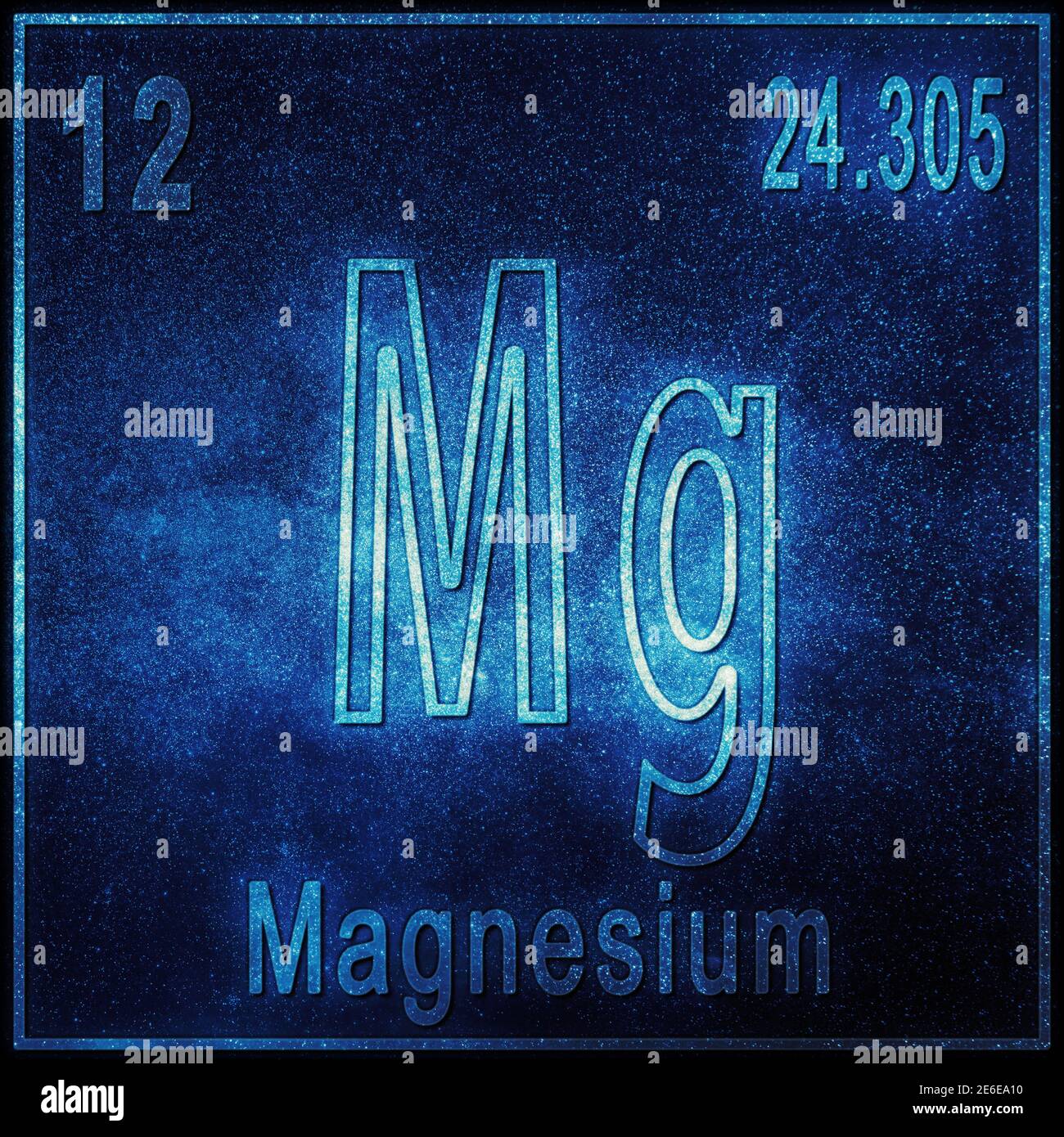 Elemento chimico di magnesio, segno con numero atomico e peso atomico ...