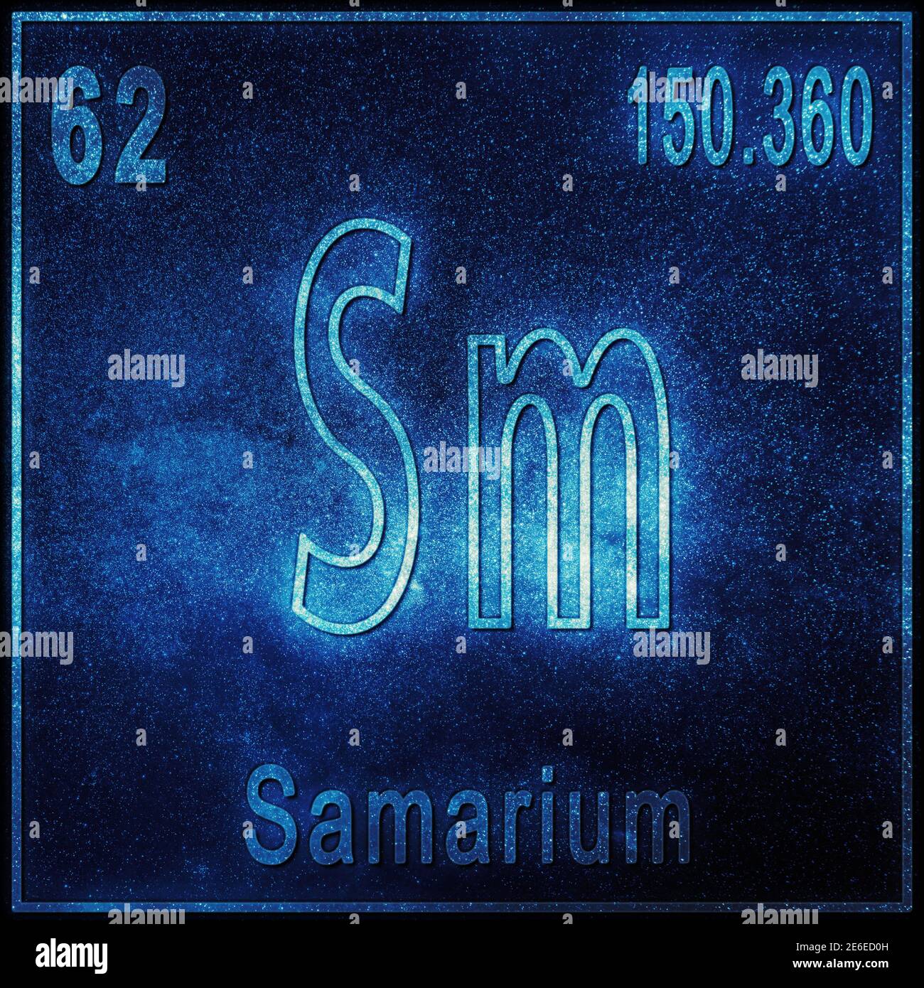 Elemento chimico del samario, segno con numero atomico e peso atomico ...