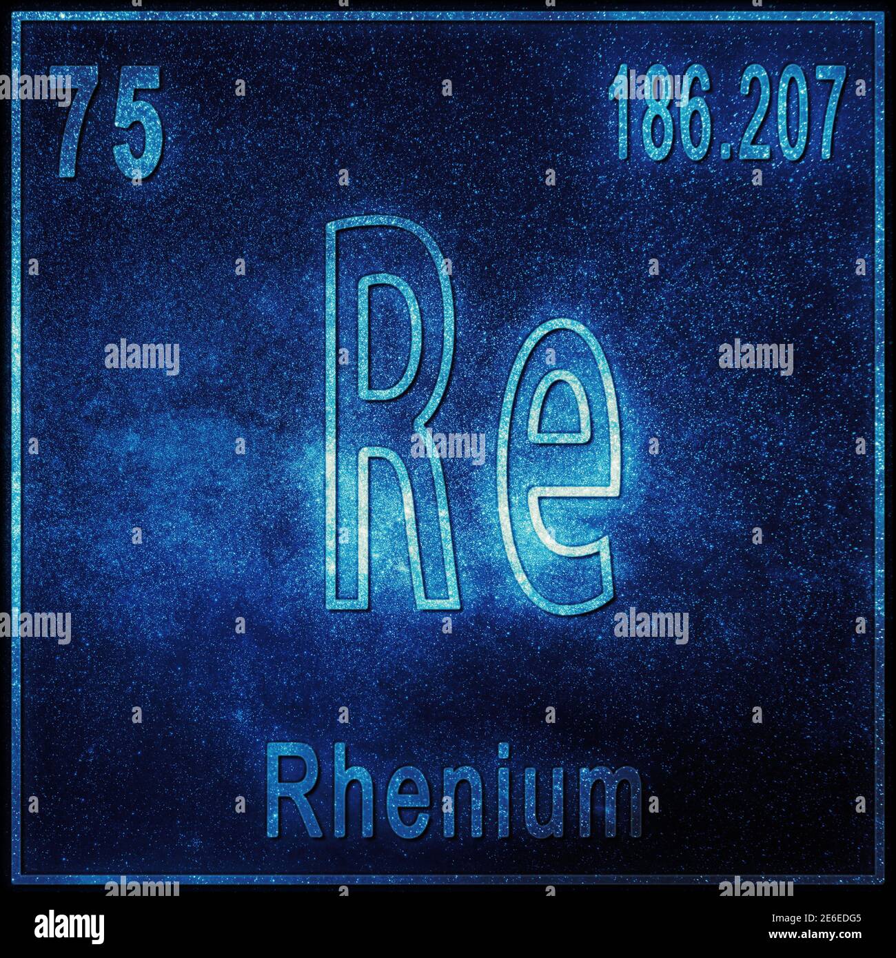 Elemento chimico renio, segno con numero atomico e peso atomico ...