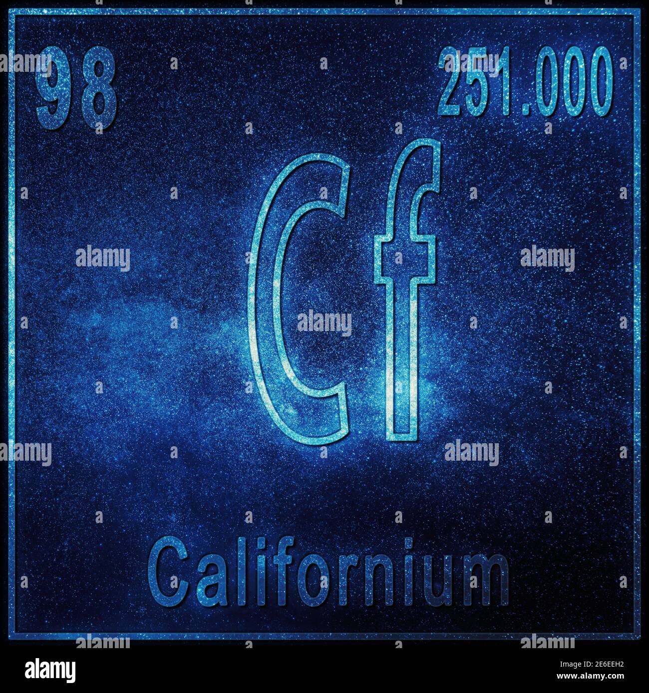 Elemento chimico californio, segno con numero atomico e peso atomico ...