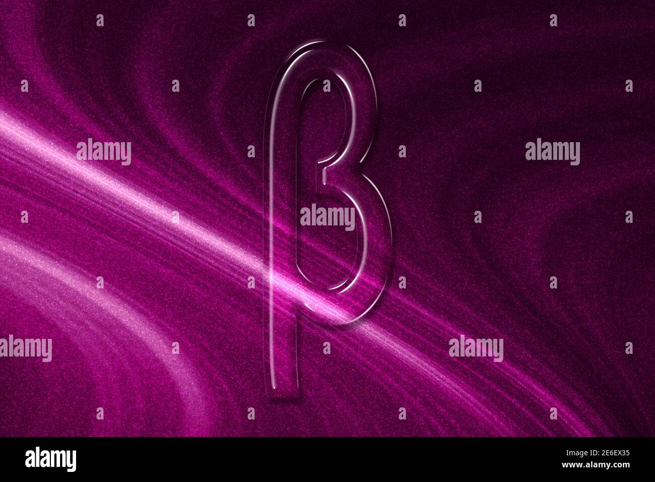 Segno beta. Lettera beta, simbolo dell'alfabeto greco, sfondo magenta ...