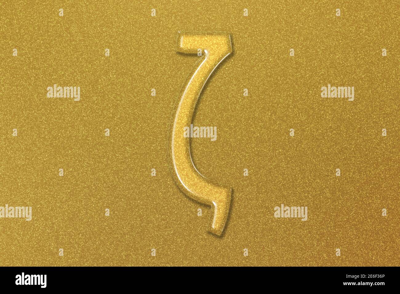 Segno Zeta. Lettera Zeta, alfabeto greco simbolo, sfondo oro Foto stock ...