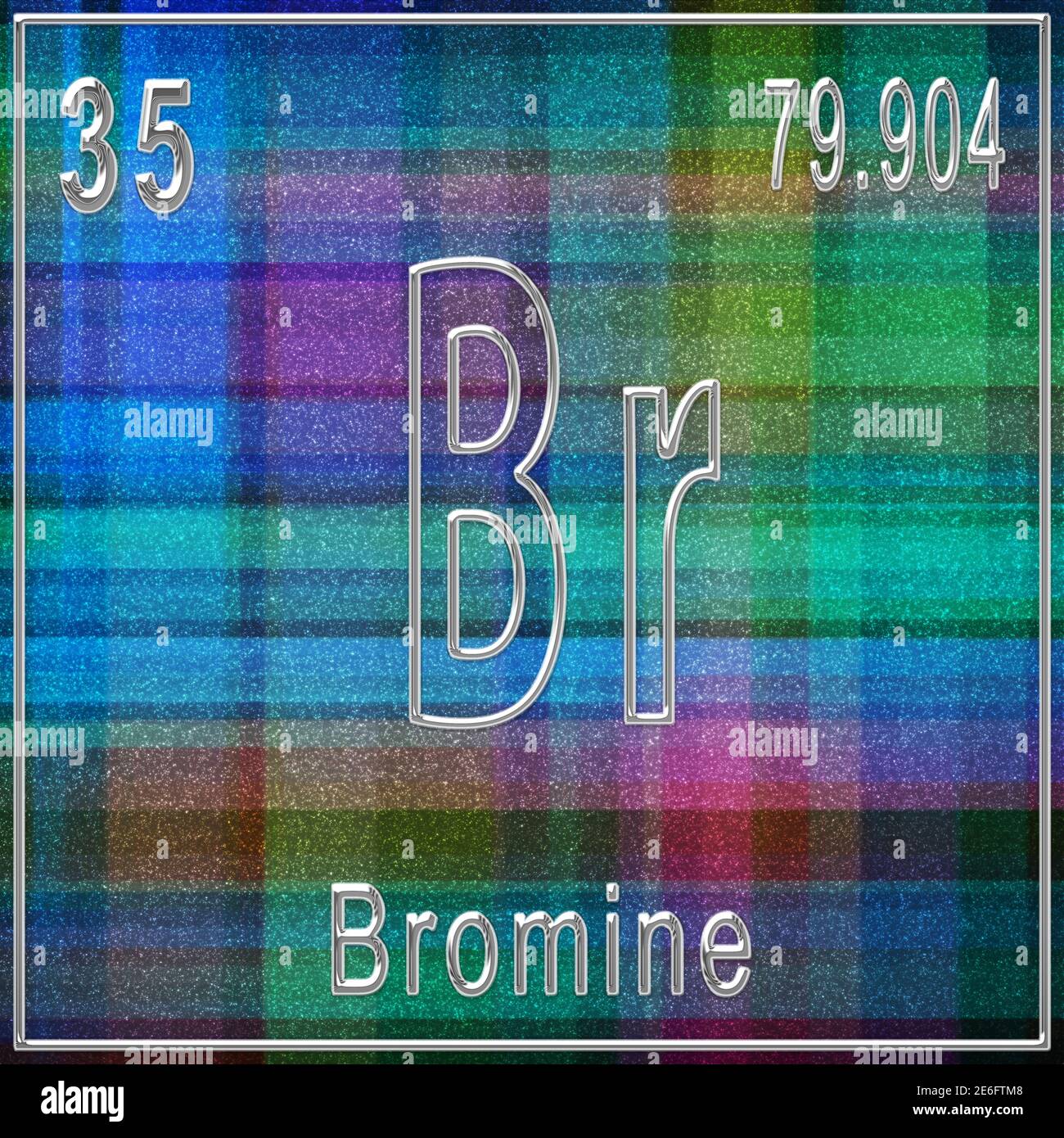 Elemento chimico bromo, segno con numero atomico e peso atomico ...