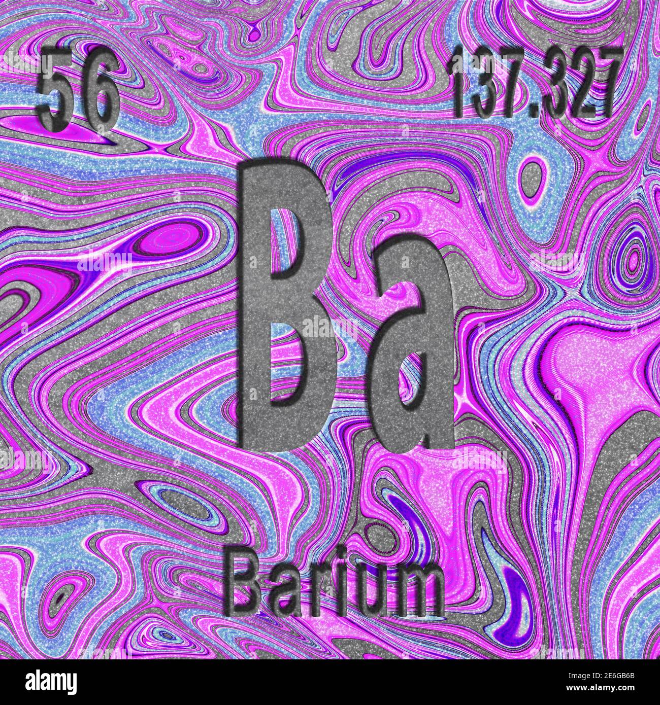 Elemento chimico al bario, segno con numero atomico e peso atomico ...