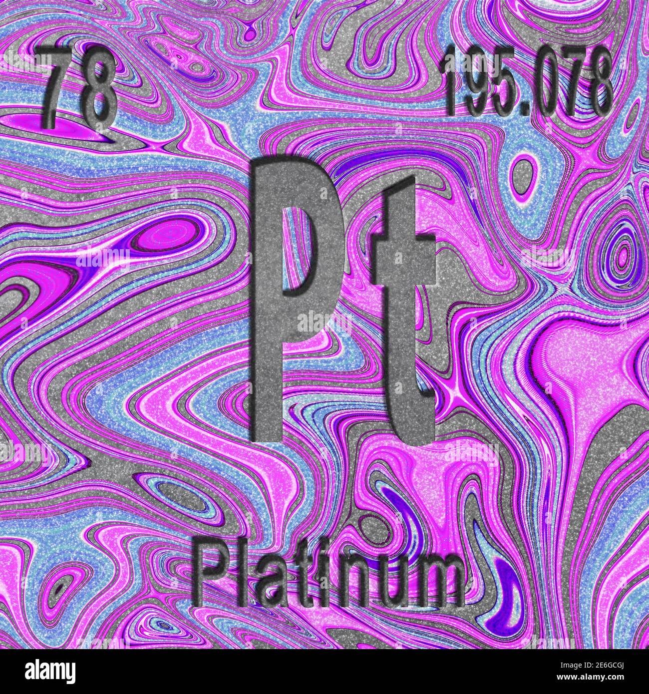 Elemento chimico platino, segno con numero atomico e peso atomico ...