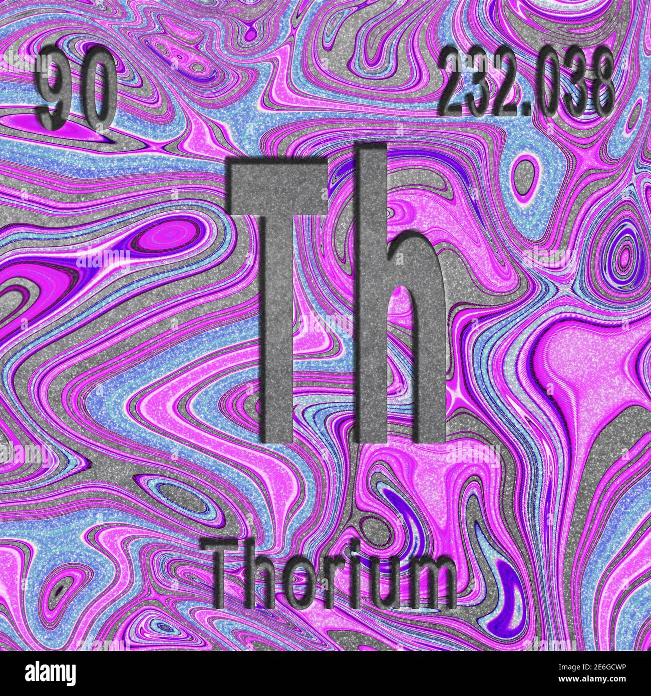 Elemento chimico del torio, segno con numero atomico e peso atomico ...