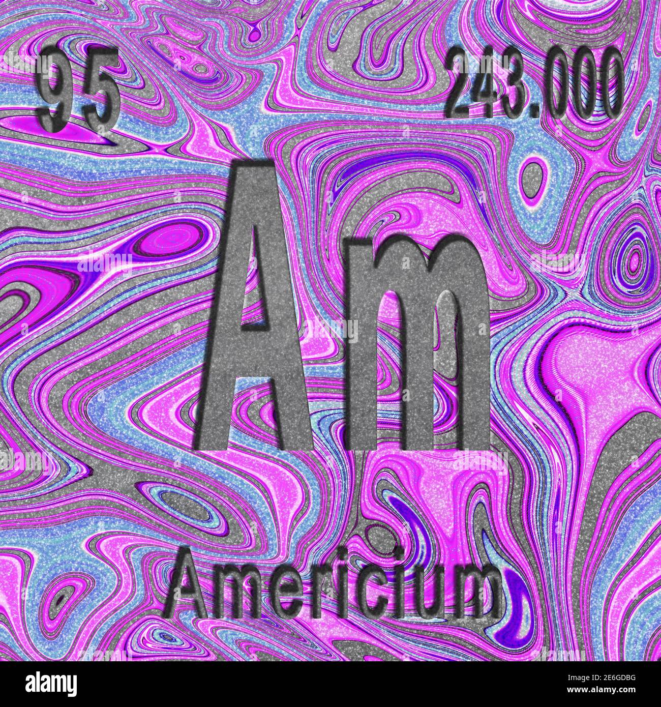 Elemento chimico dell'americio, segno con numero atomico e peso atomico ...
