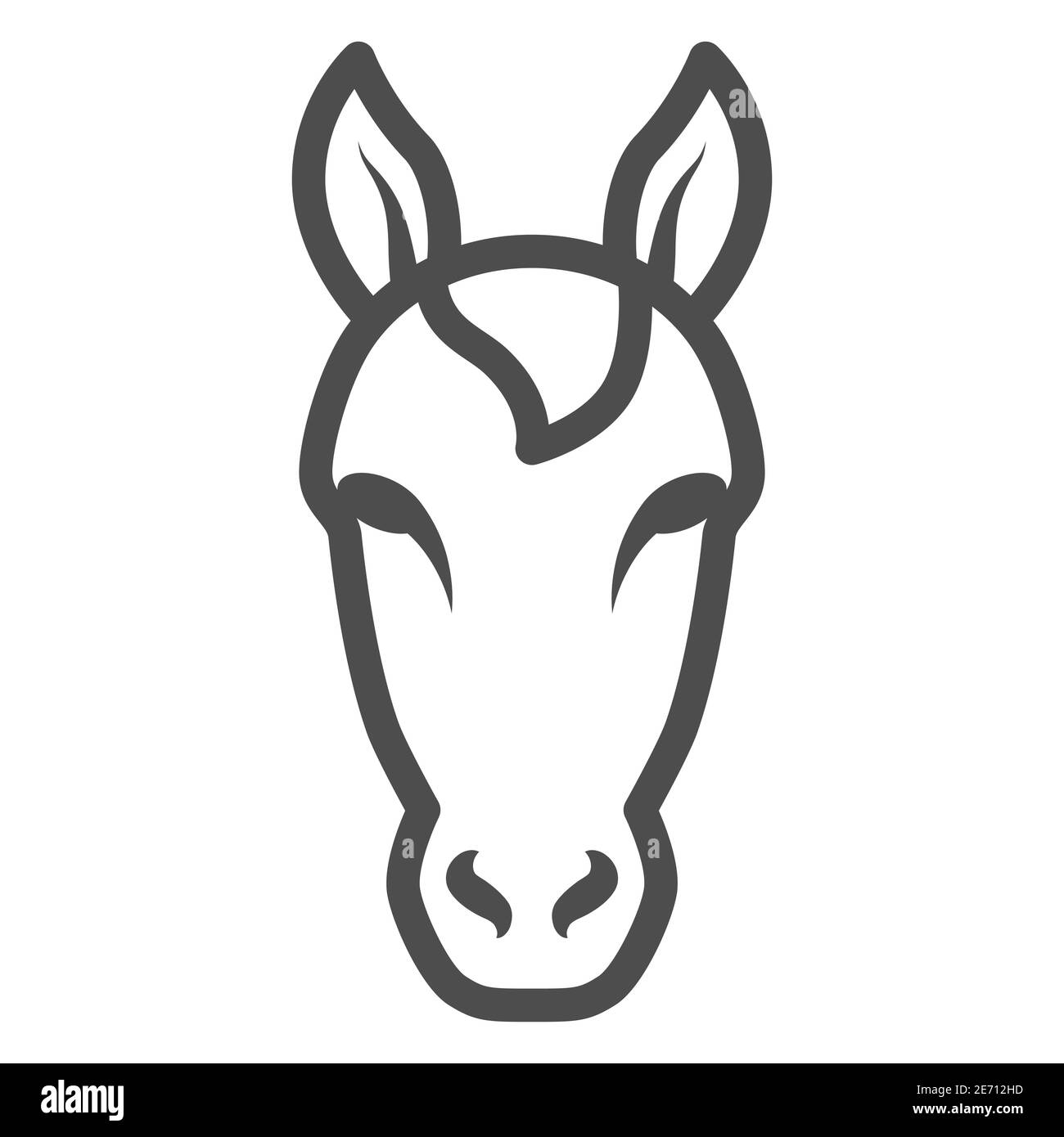 Icona a forma di testa di cavallo, concetto Farm Animals, simbolo di ...