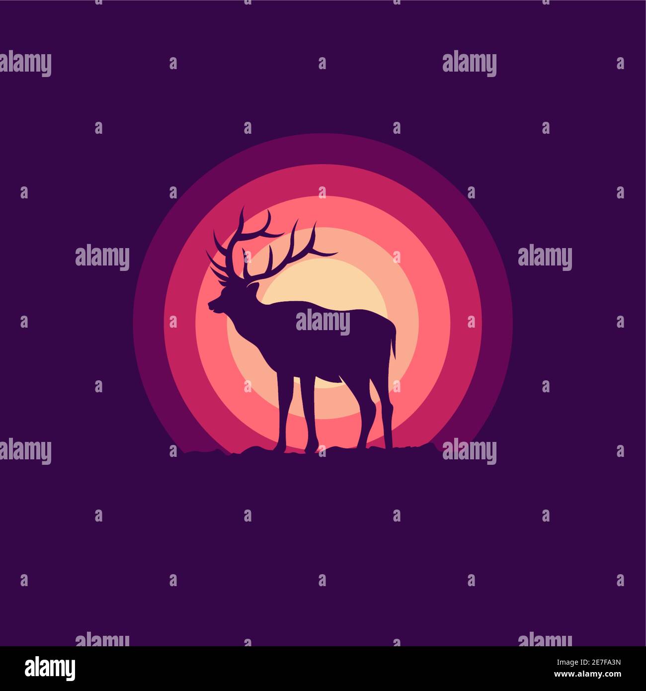 Caccia al cervo in una foresta Immagini Vettoriali Stock - Alamy