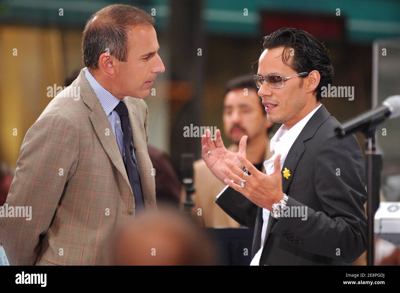 Il cantante Marc Anthony parla con la personalità televisiva Matt Lauer ...