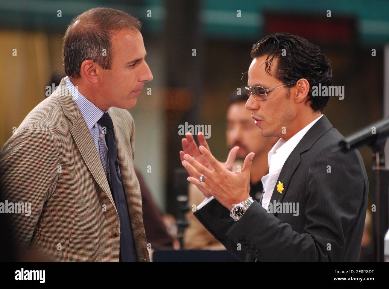 Il cantante Marc Anthony parla con la personalità televisiva Matt Lauer ...