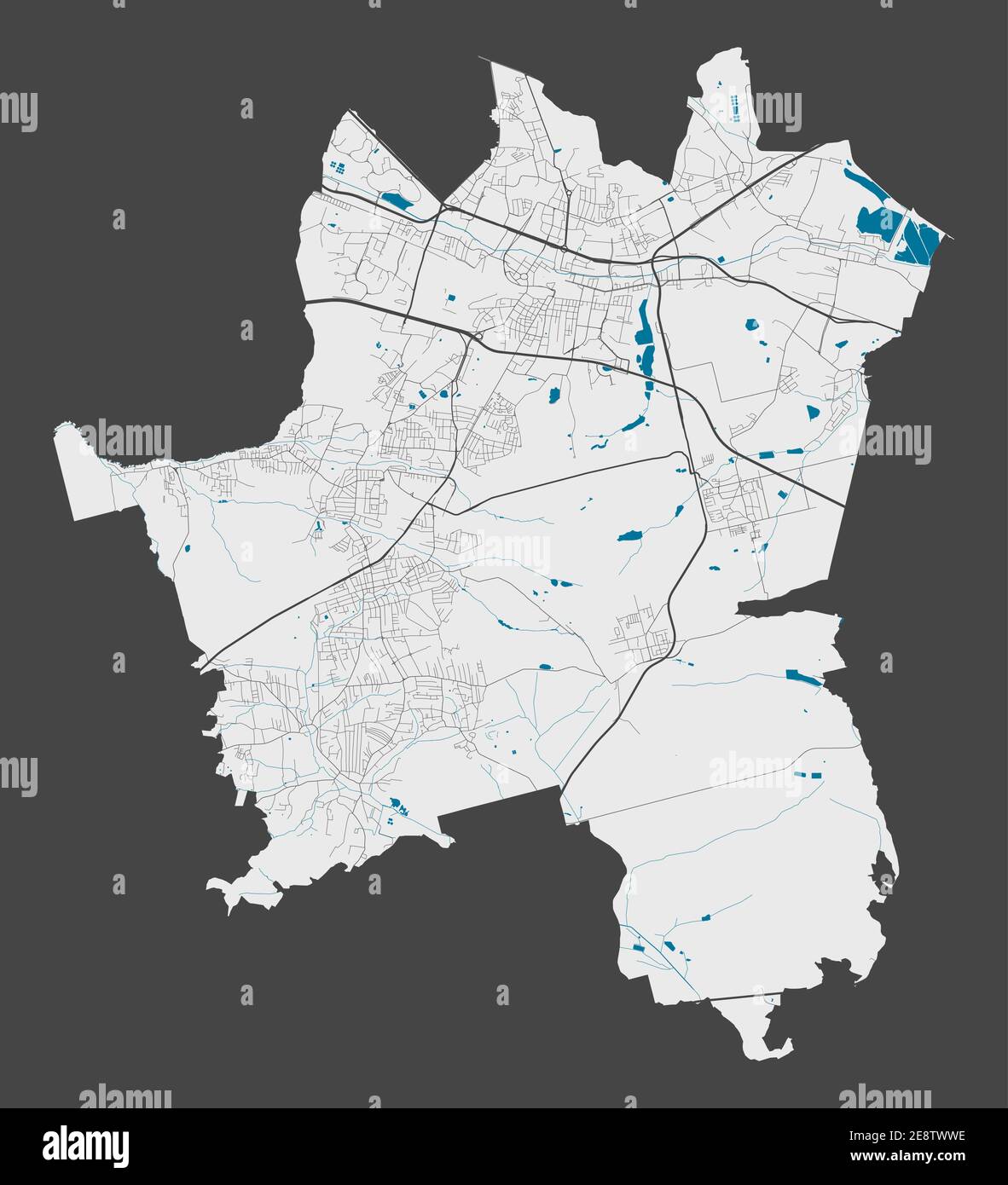 Mappa di Katowice. Mappa dettagliata dell'area amministrativa della ...
