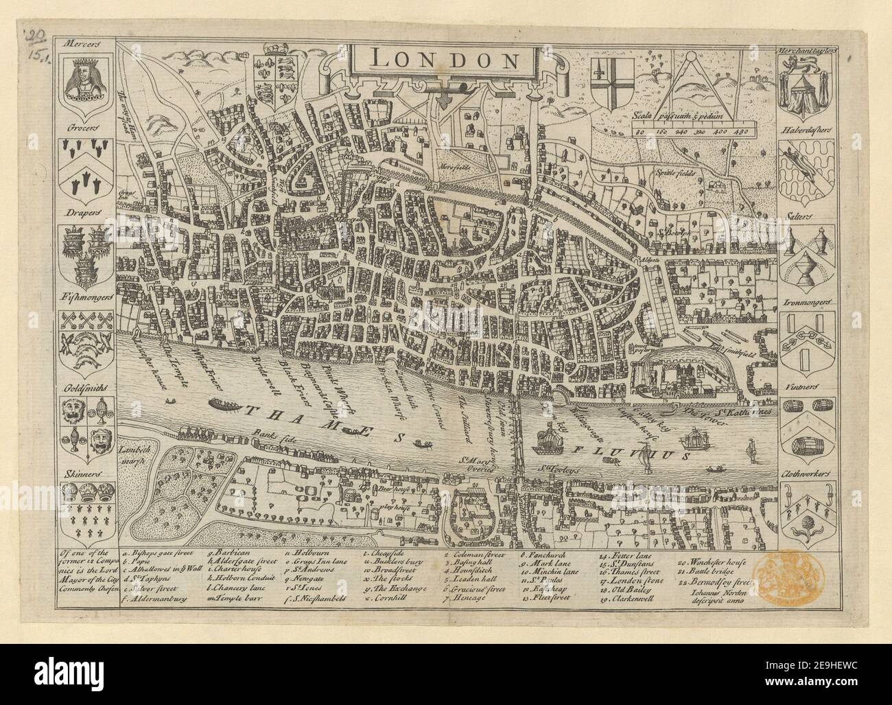 Mappa di londra di john norden immagini e fotografie stock ad alta ...