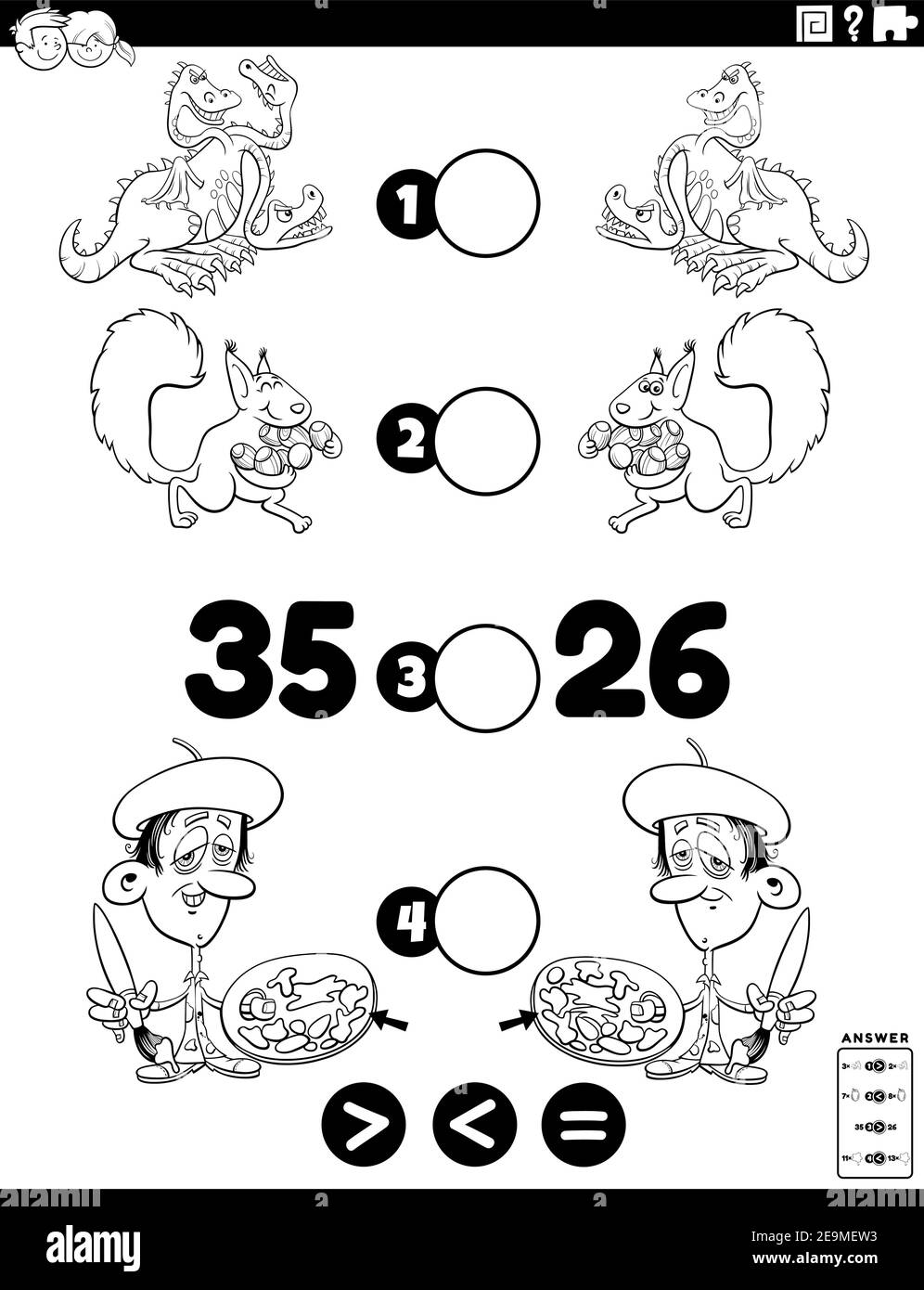 Cartoni animati in bianco e nero illustrazione di un gioco di puzzle ...