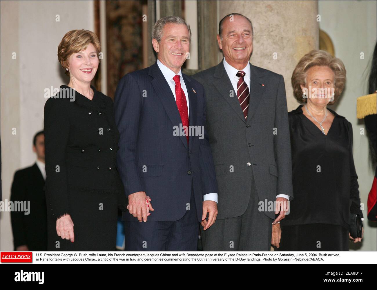 Il presidente degli Stati Uniti George W. Bush, la moglie Laura, il suo ...