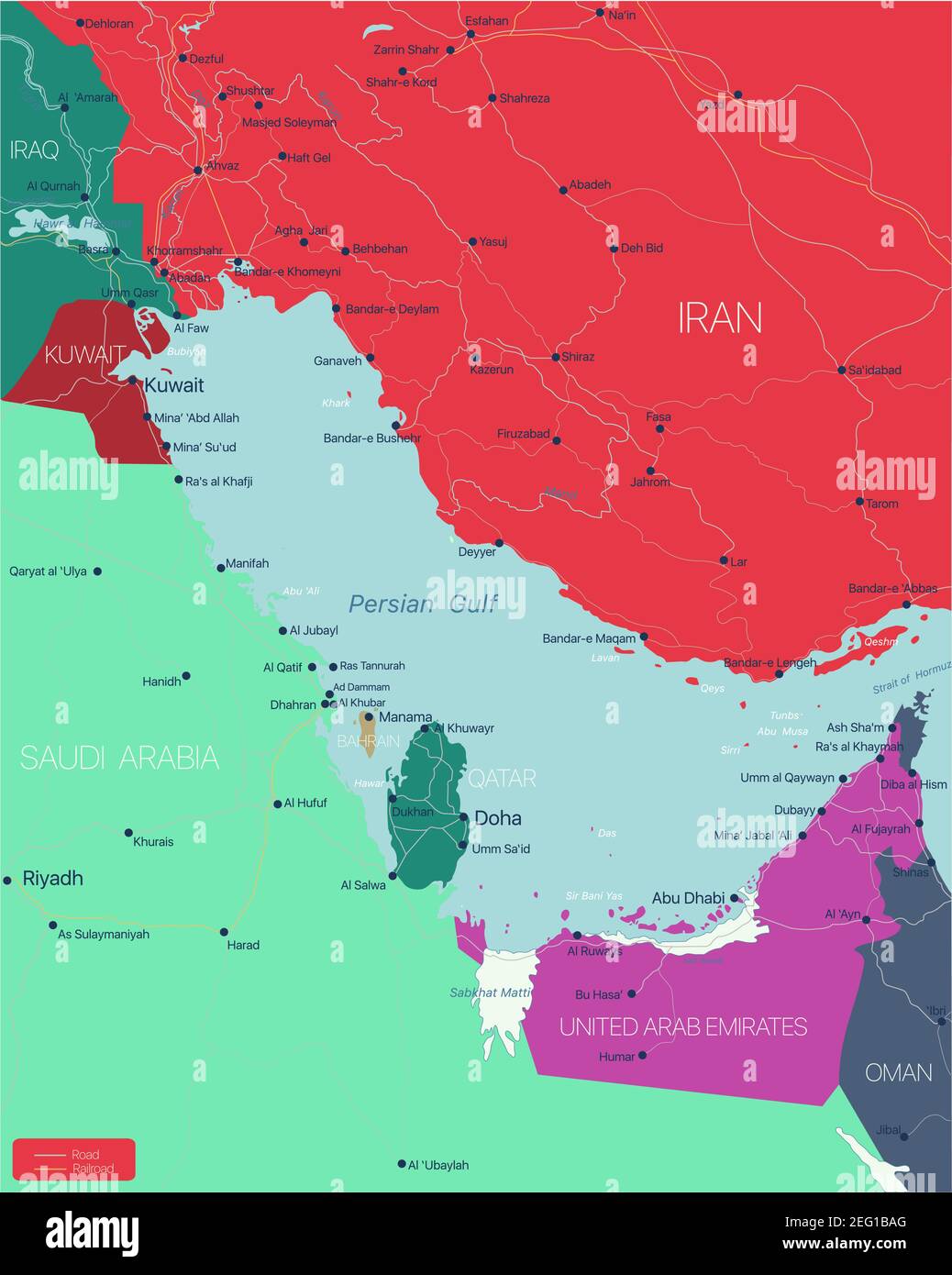Mappa del golfo persiano immagini e fotografie stock ad alta ...