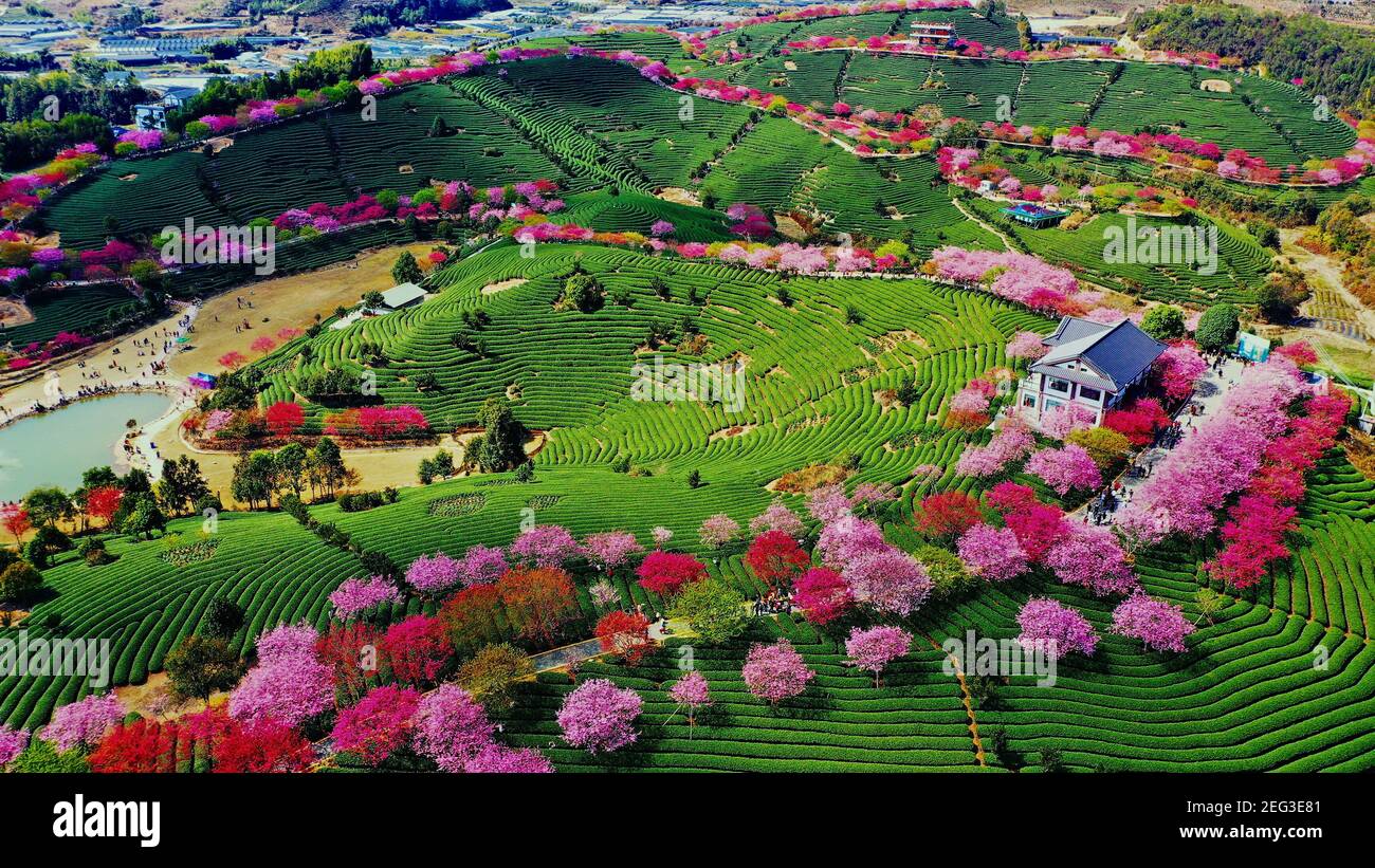 Longyan City, Cina. 17 Feb 2021. La foto scattata dalla vista aerea ...