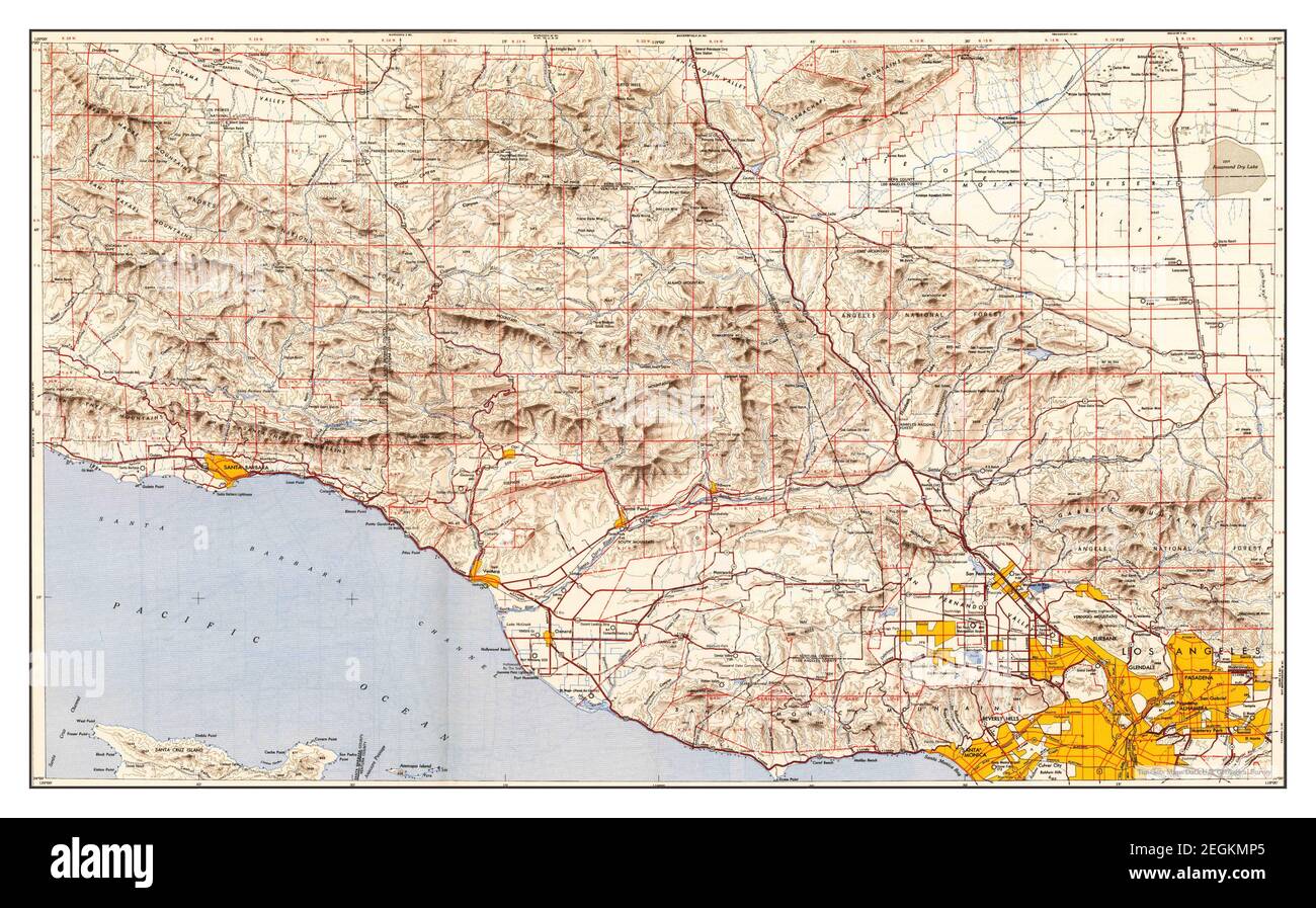 Vintage map of los angeles immagini e fotografie stock ad alta ...