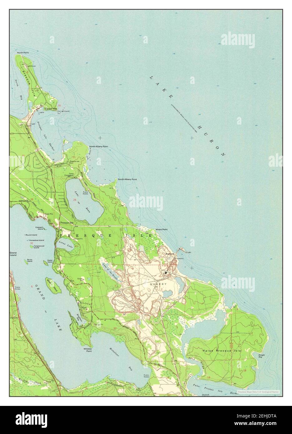 Mappa di presque isle michigan immagini e fotografie stock ad alta ...