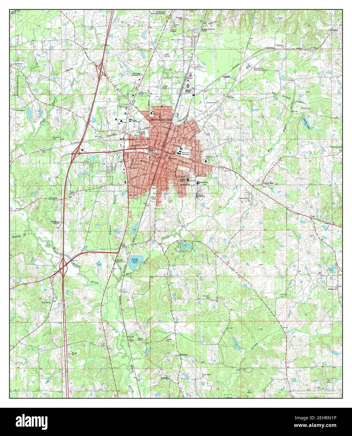 Mappa di brookhaven, mississippi Immagini senza sfondo e Foto Stock ...