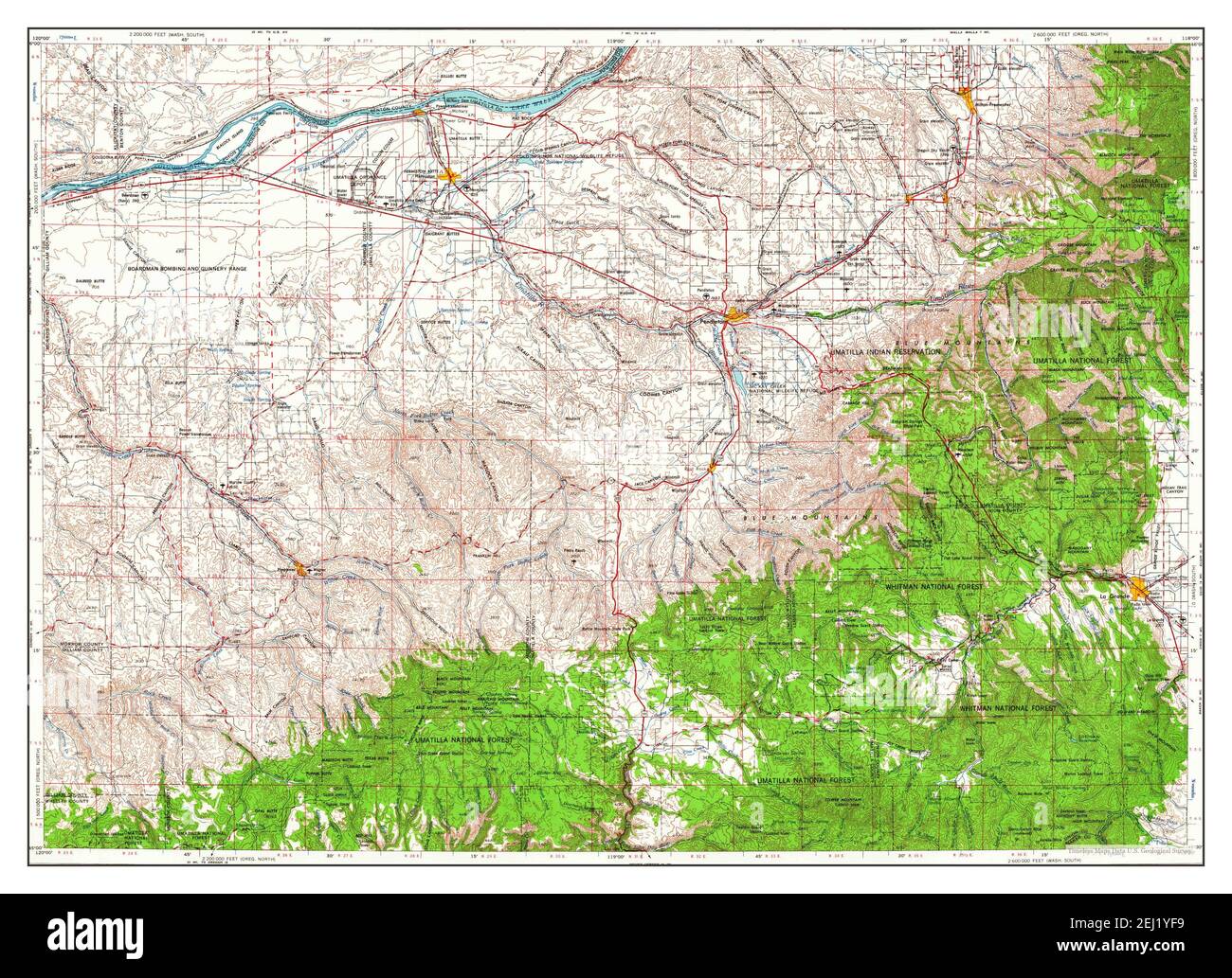 Mappa di pendleton oregon immagini e fotografie stock ad alta ...