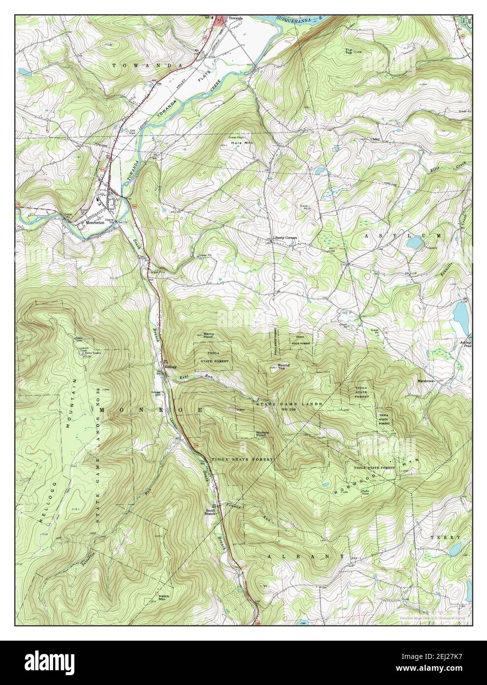 Mappa della pennsylvania di monroeton immagini e fotografie stock ad ...