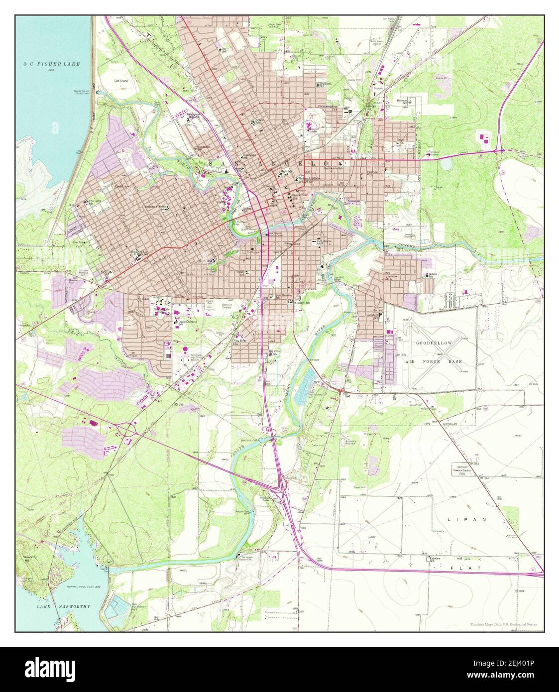 Mappa di san angelo texas immagini e fotografie stock ad alta ...