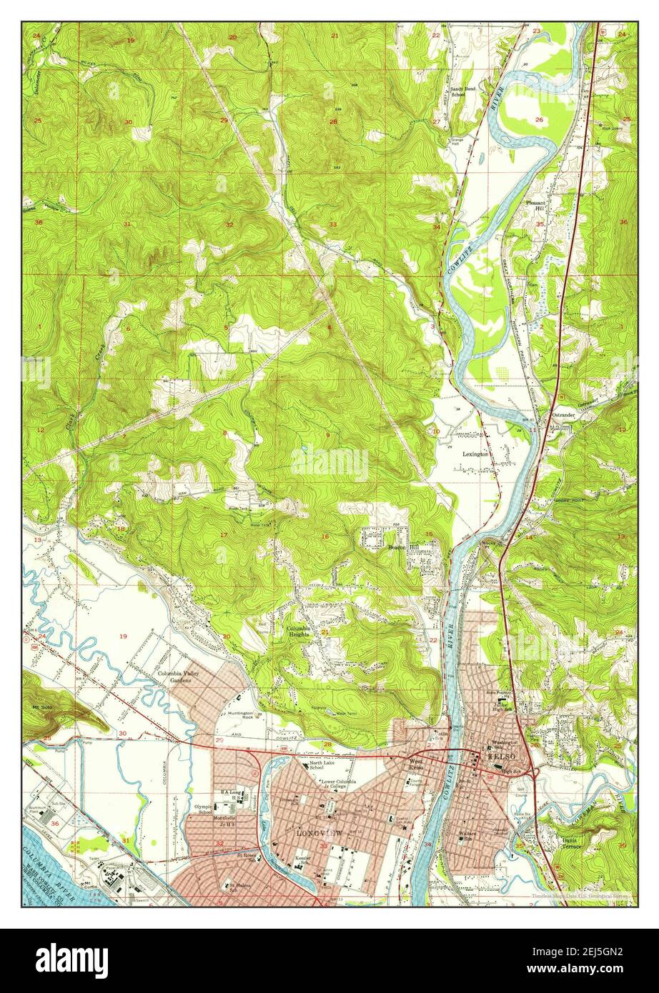 Mappa di kelso washington immagini e fotografie stock ad alta ...