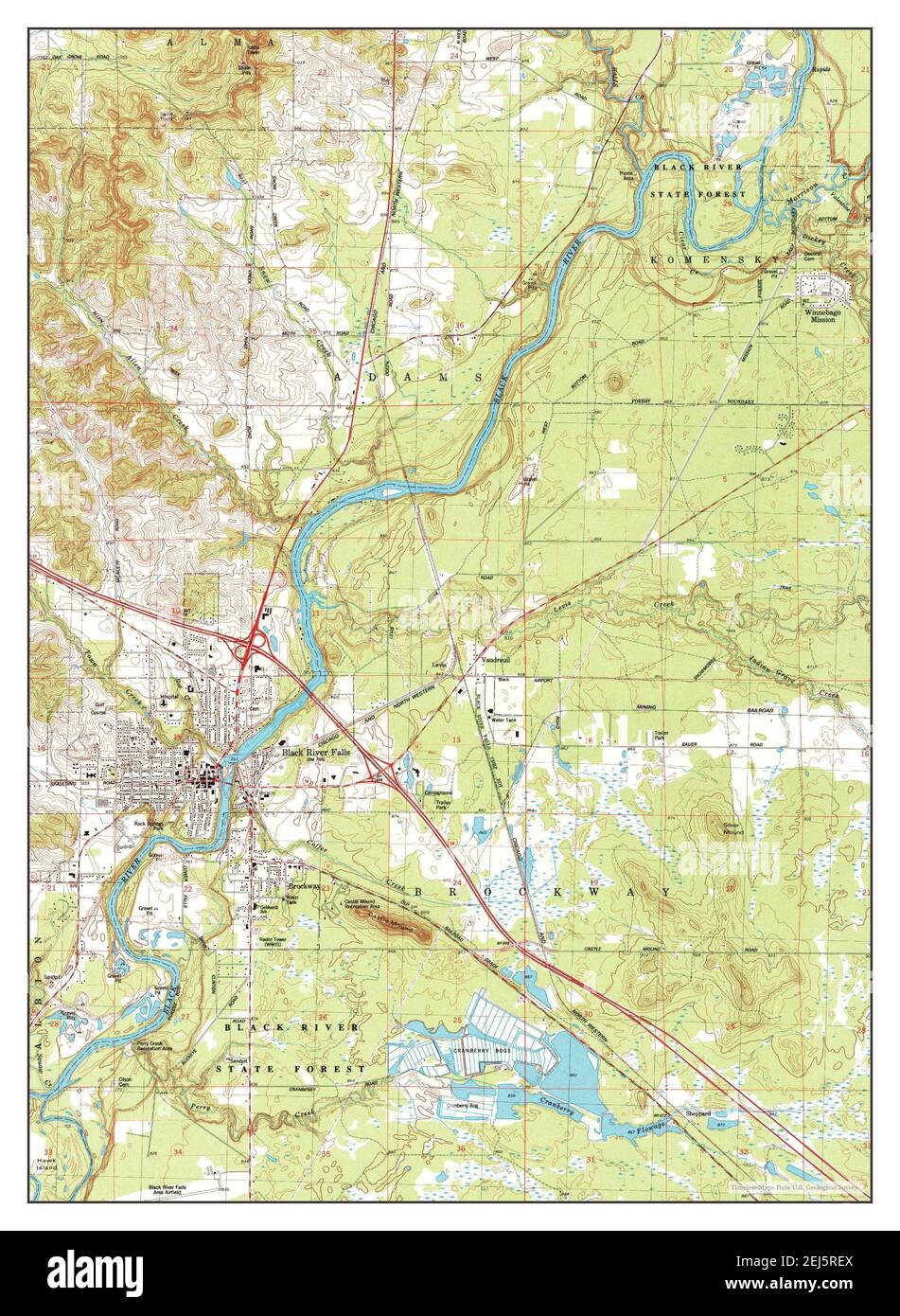 Mappa delle cascate del fiume wisconsin Immagini e Fotos Stock - Alamy