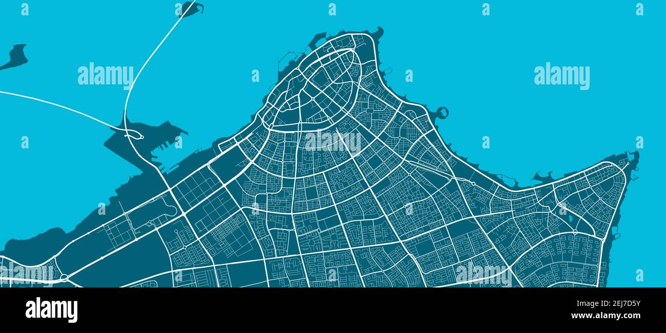 Mappa vettoriale di Kuwait, El Kuwait, Stato di El Kuwait ...