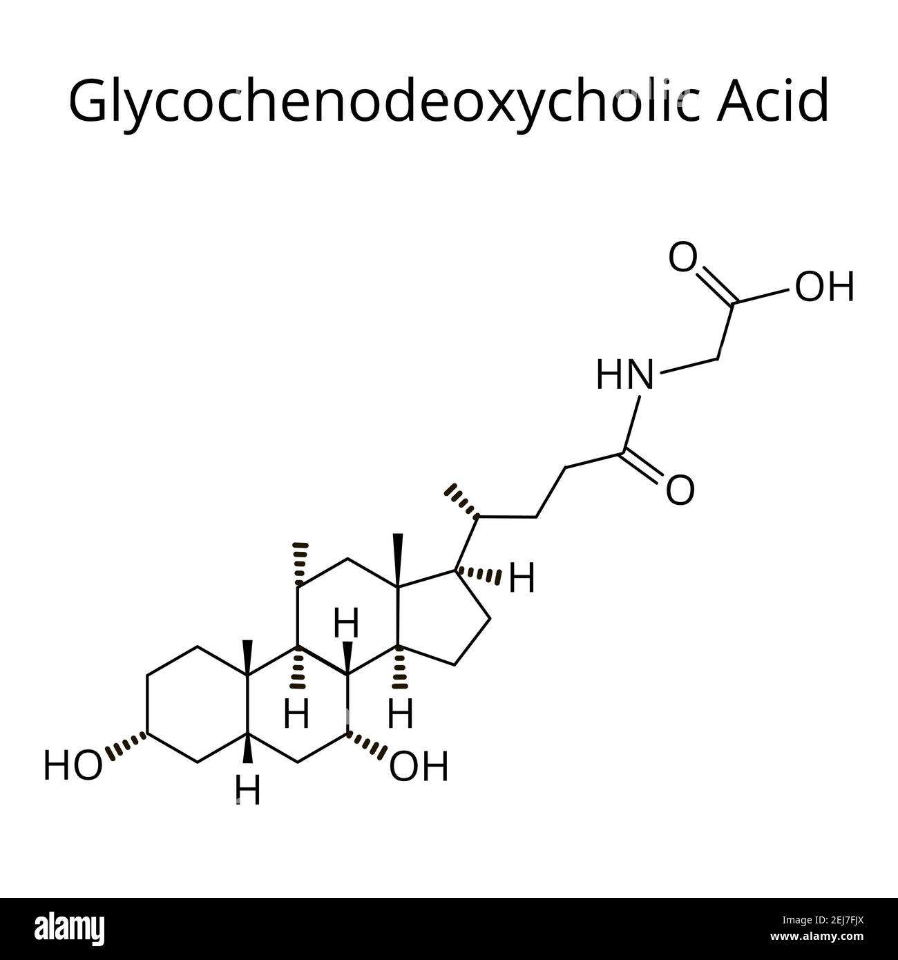 Acido glicocenodesossicolico. Acido biliare. La formula molecolare ...