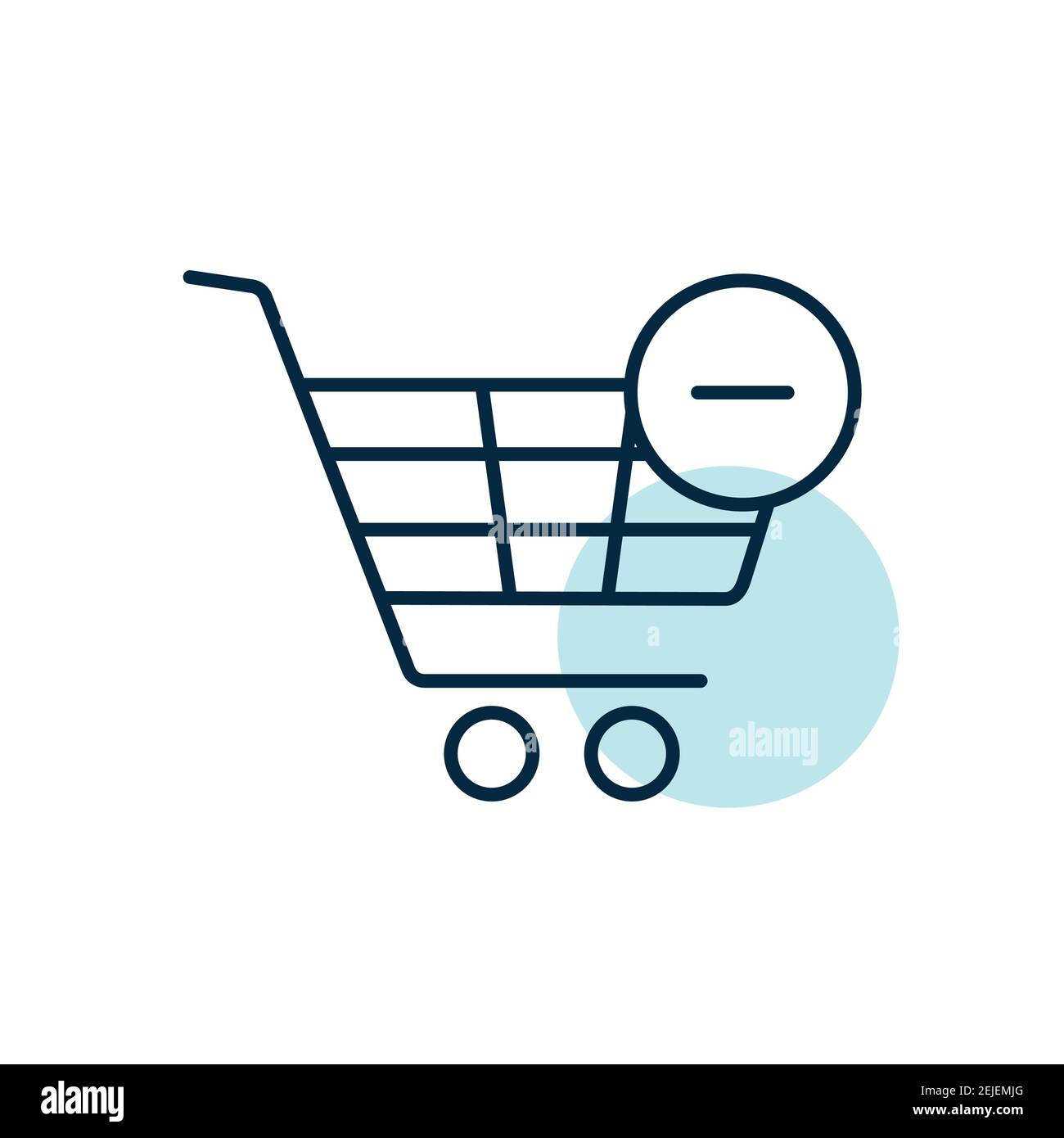 Icona del carrello con meno. Rimuovi dal carrello. L'E-commerce segno ...