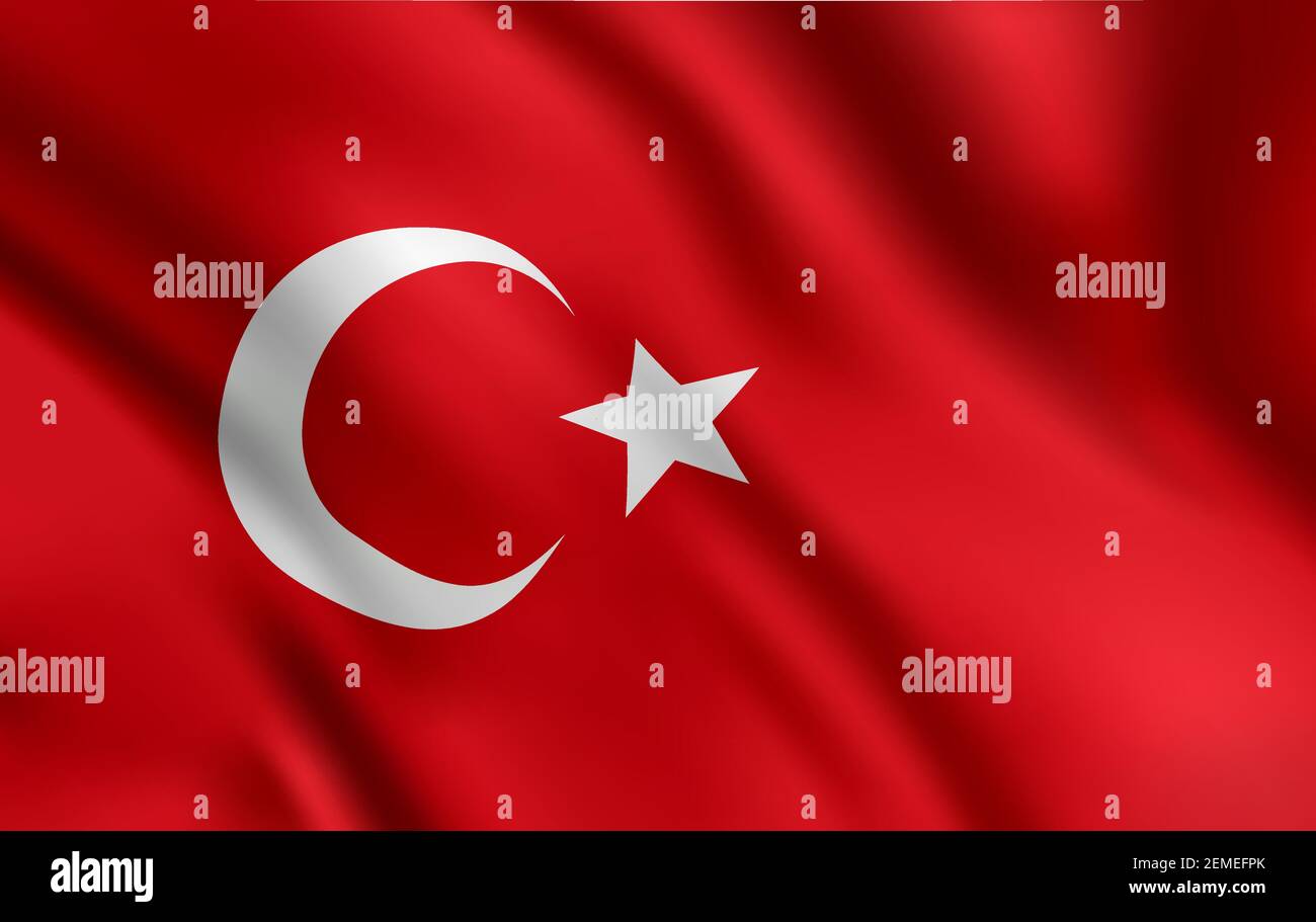 Bandiera turca, identità nazionale turca, disegno vettoriale luna ...
